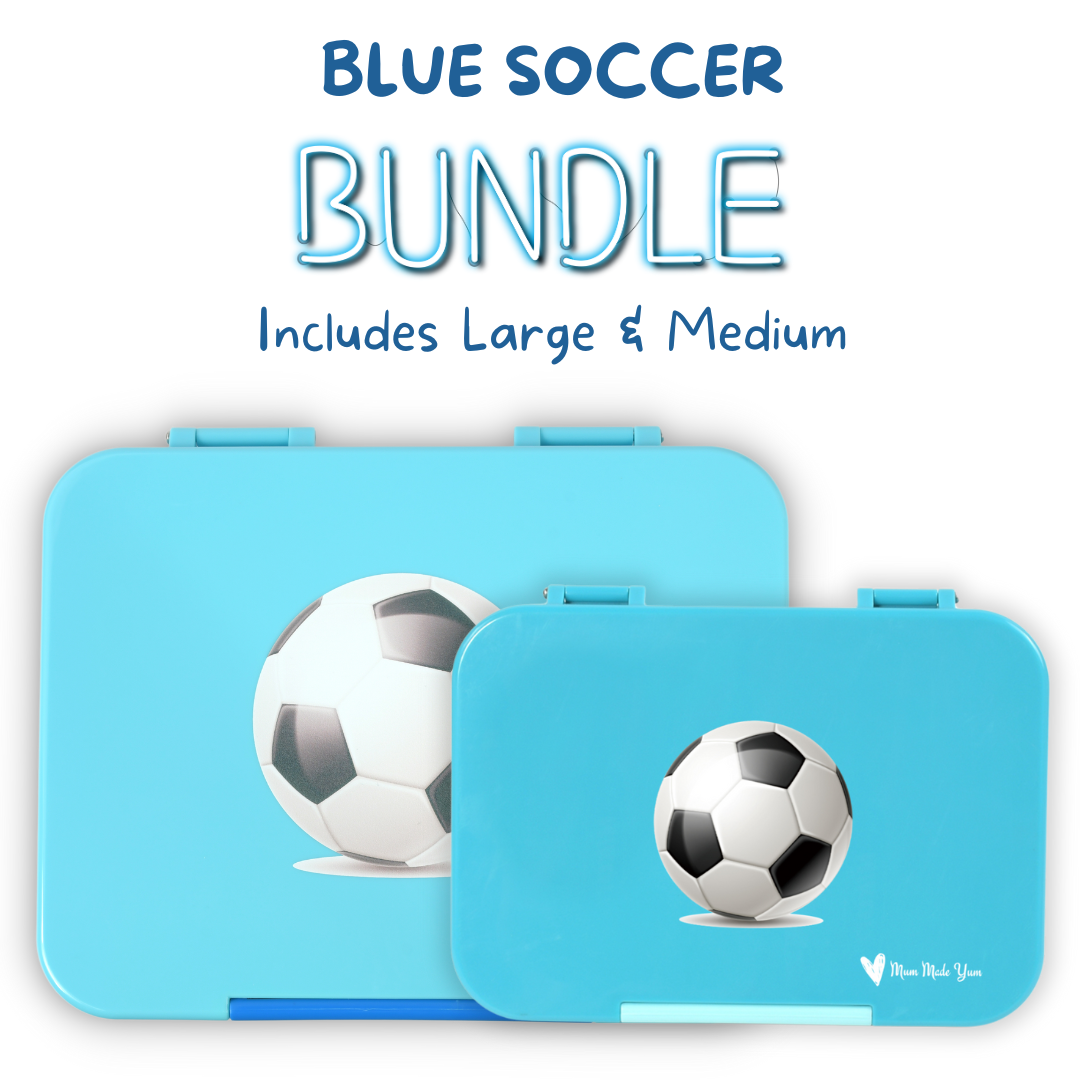 Great Value Combo Pack: Blue Soccer Lunchboxes | Mum Made Yum
