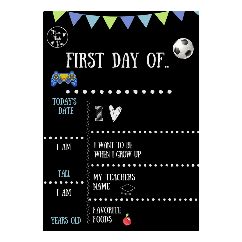First Day Of / Last Day Of Chalkboard (Double-Sided) - Blue Version (U ...