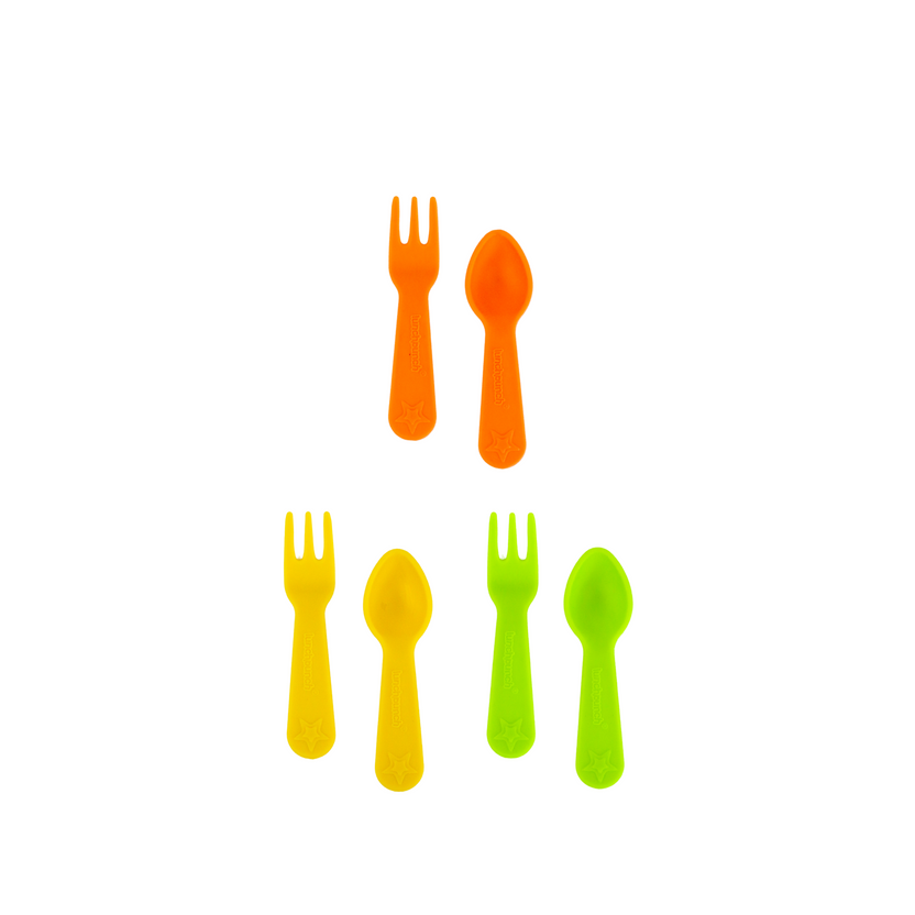 Buy Lunch Punch Fork and Spoon Set - Brights | Mum Made Yum