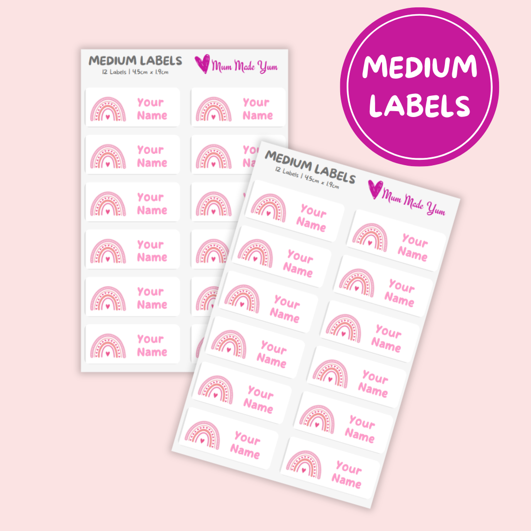 Custom Name Label Sheet - Medium (14 Labels) | Mum Made Yum