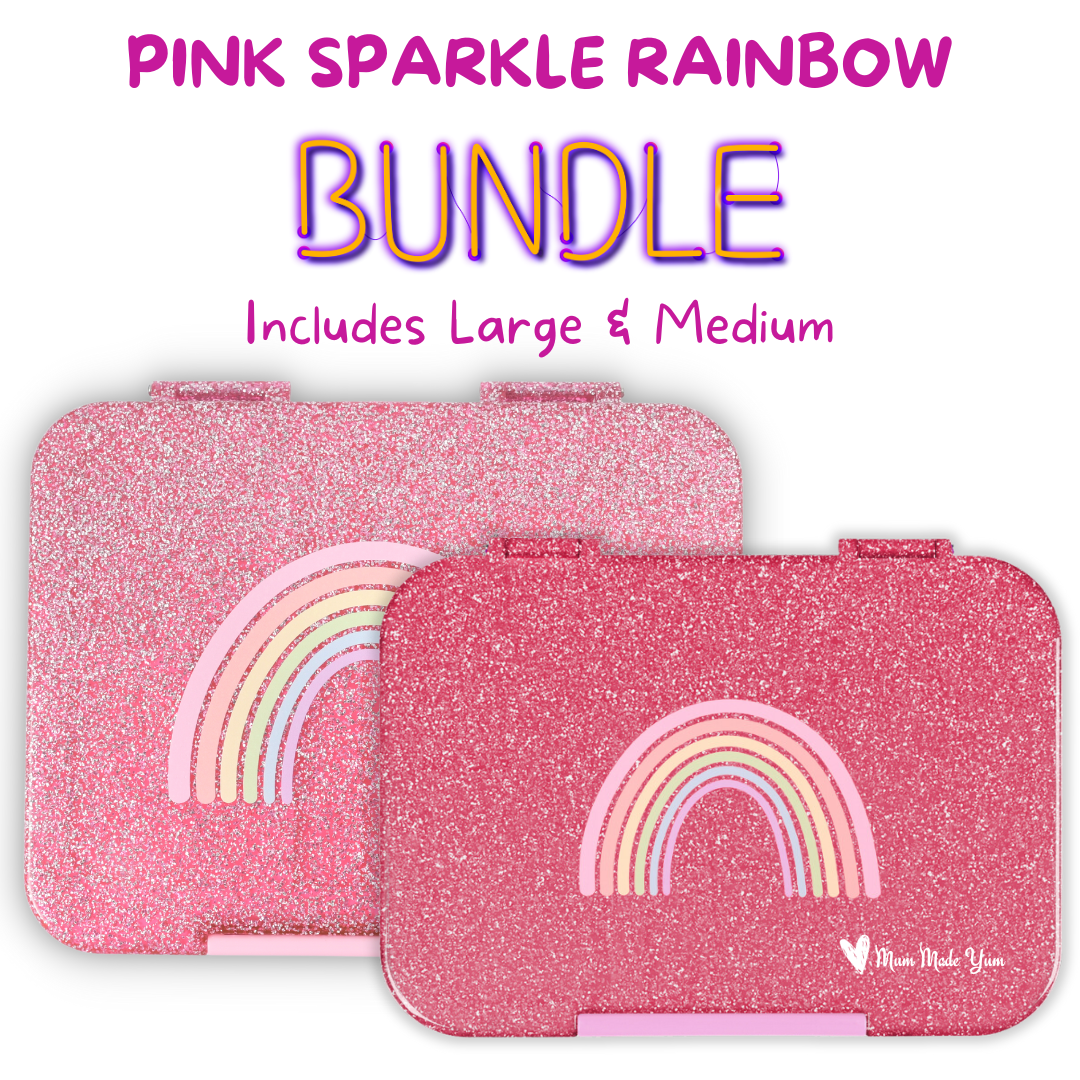 Great Value Combo Pack: Pink Sparkle Rainbow Lunchboxes | Mum Made Yum