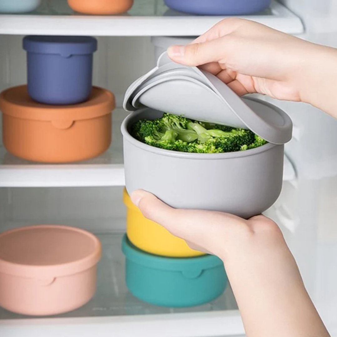 Large Silicone Snack Pot - Olive Green | Mum Made Yum