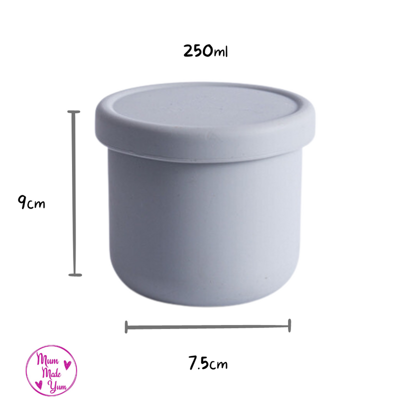 Small Silicone Snack Pot - Grey | Mum Made Yum