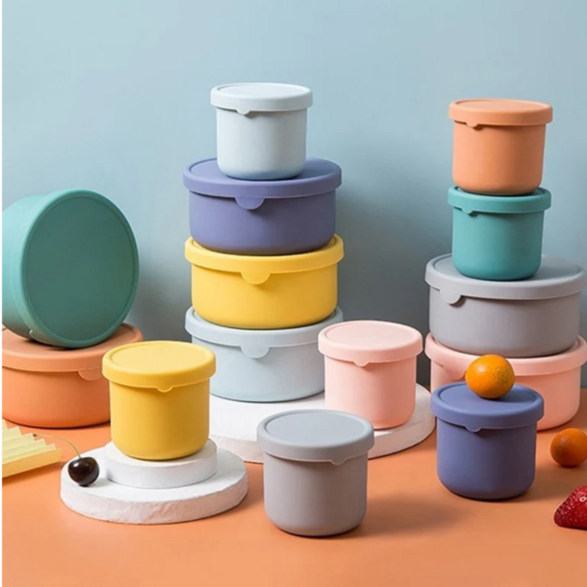 Small Silicone Snack Pot - Grey | Mum Made Yum