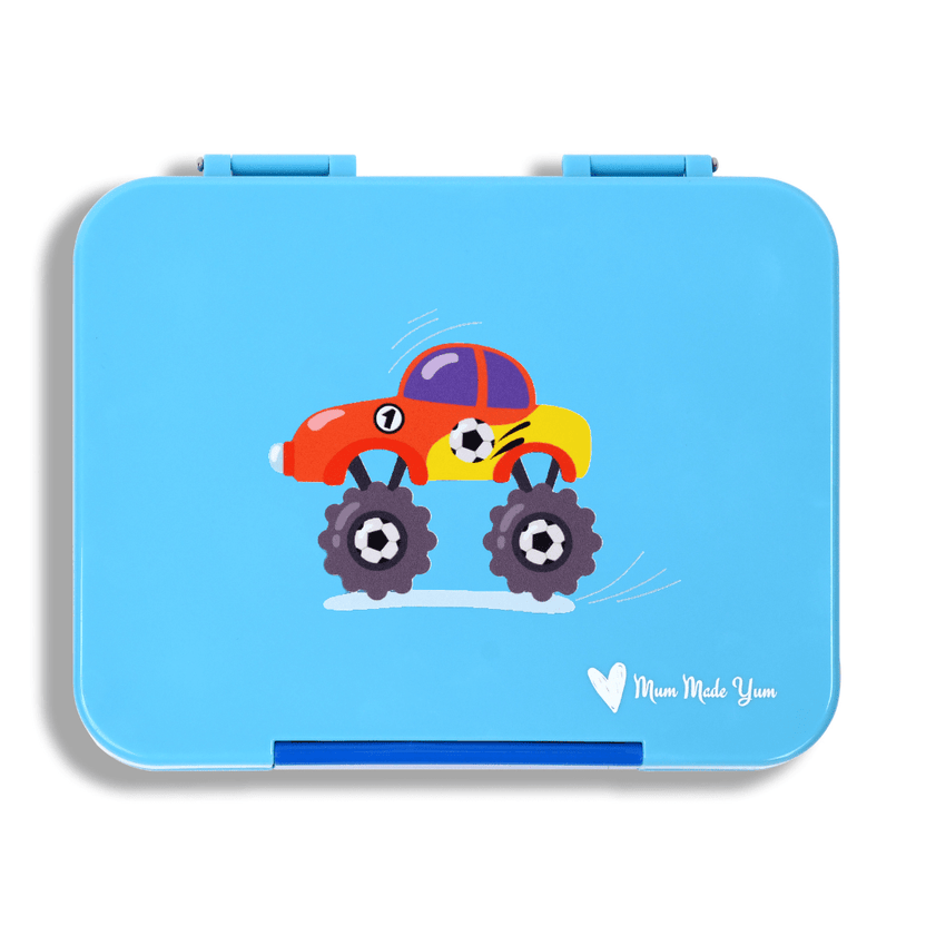 Shop Bento Lunchbox (Large) - Light Blue Car | Mum Made Yum